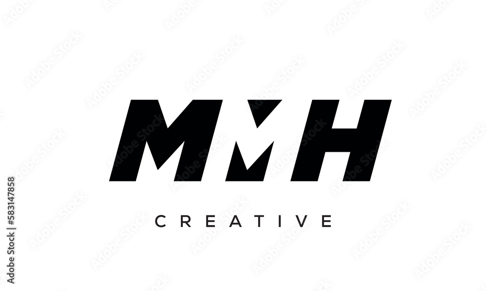 MMH letters negative space logo design. creative typography monogram ...