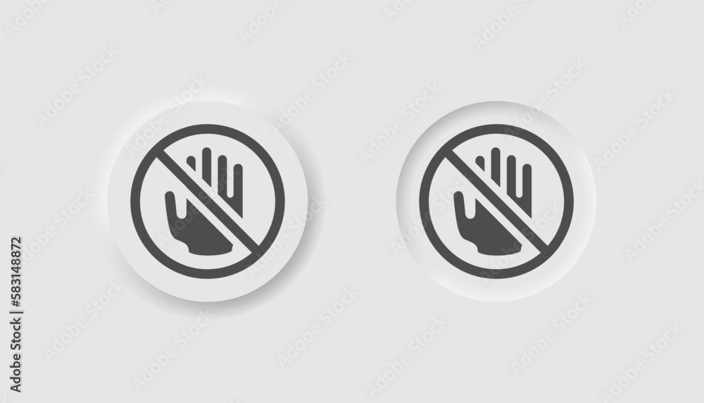 Hand forbidden icon in neumorphism style. Icons for business, white UI ...