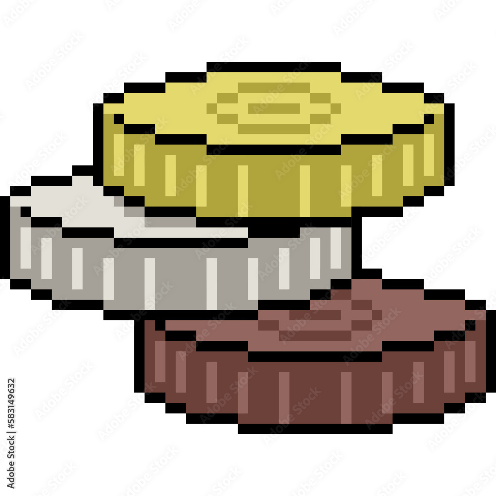 Poster pixel art pile of coin – Wall Art | UkPosters