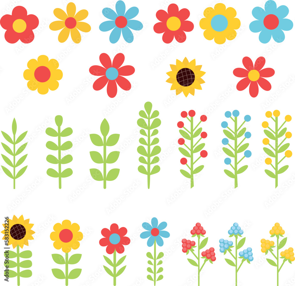 Bright Flowers Clipart