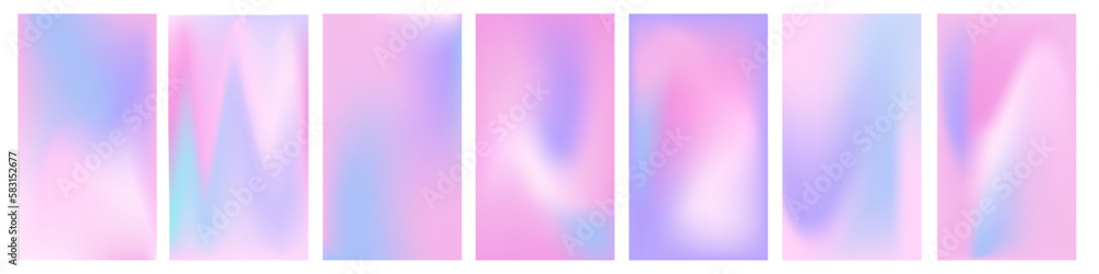 16x9 Screen gradient set with modern abstract blurred backgrounds ...