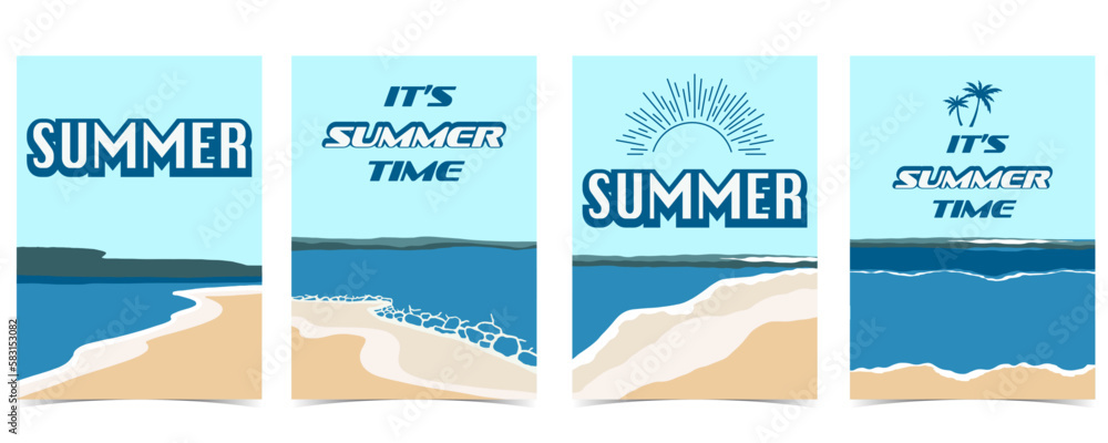 Beach background with sun,sea and sky in the daytime with blue Stock ...