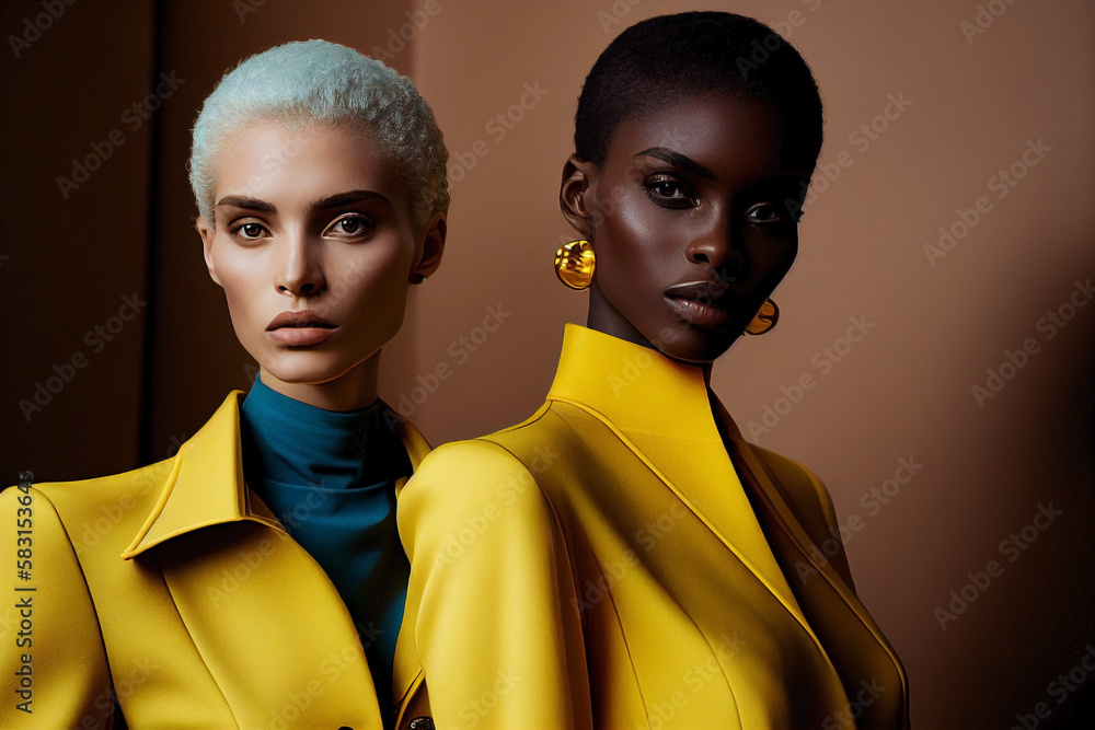Couple of androgynous girls. Two stunning non-binary people ...