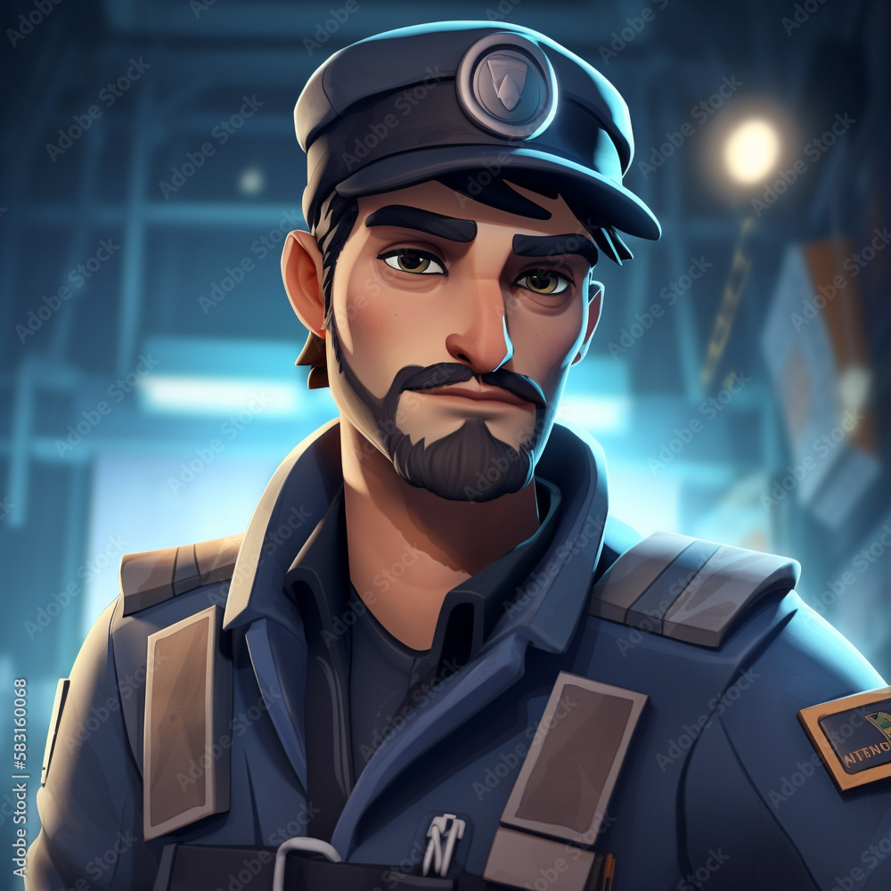 Portrait of a postman in uniform. AI generated Stock Illustration ...