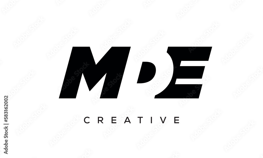 MDE letters negative space logo design. creative typography monogram ...