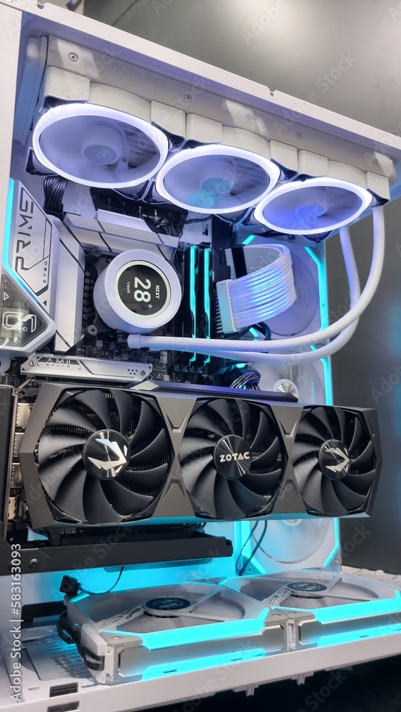 Close-up of Gaming Pc in white aesthetic color scheme featuring NZXT ...