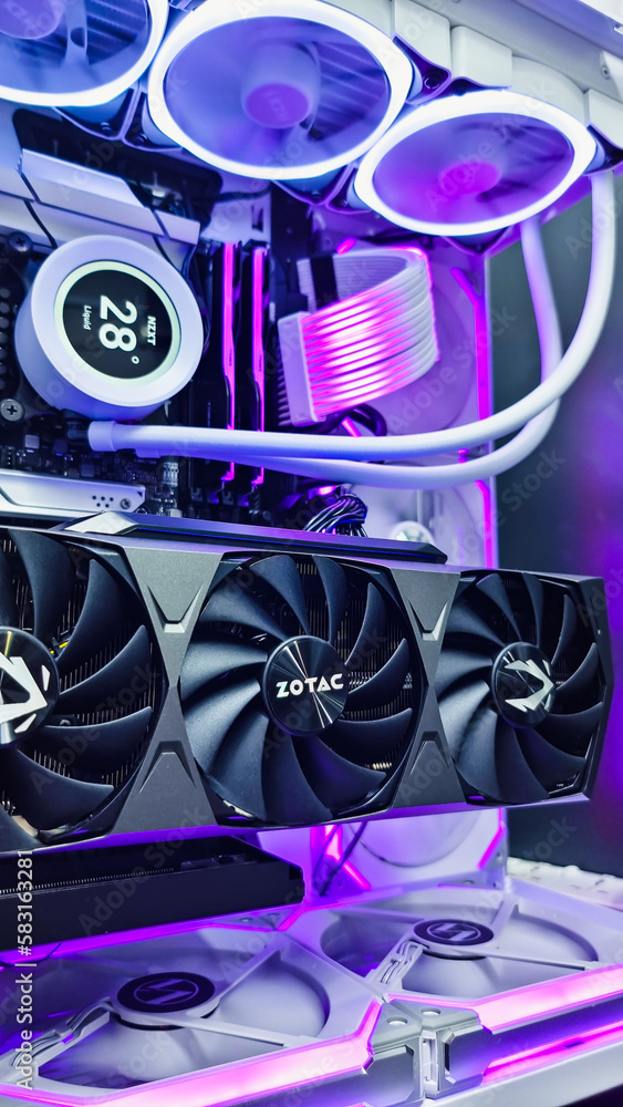 Close-up of Gaming Pc in white aesthetic color scheme featuring NZXT ...