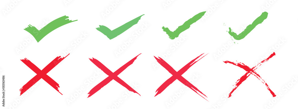 Cross check mark on white background. Isolated vector sign symbol ...