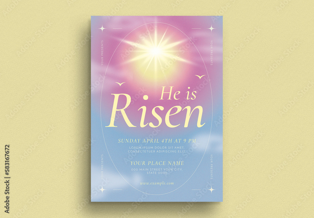 He Is Risen Flyer Stock Template | Adobe Stock