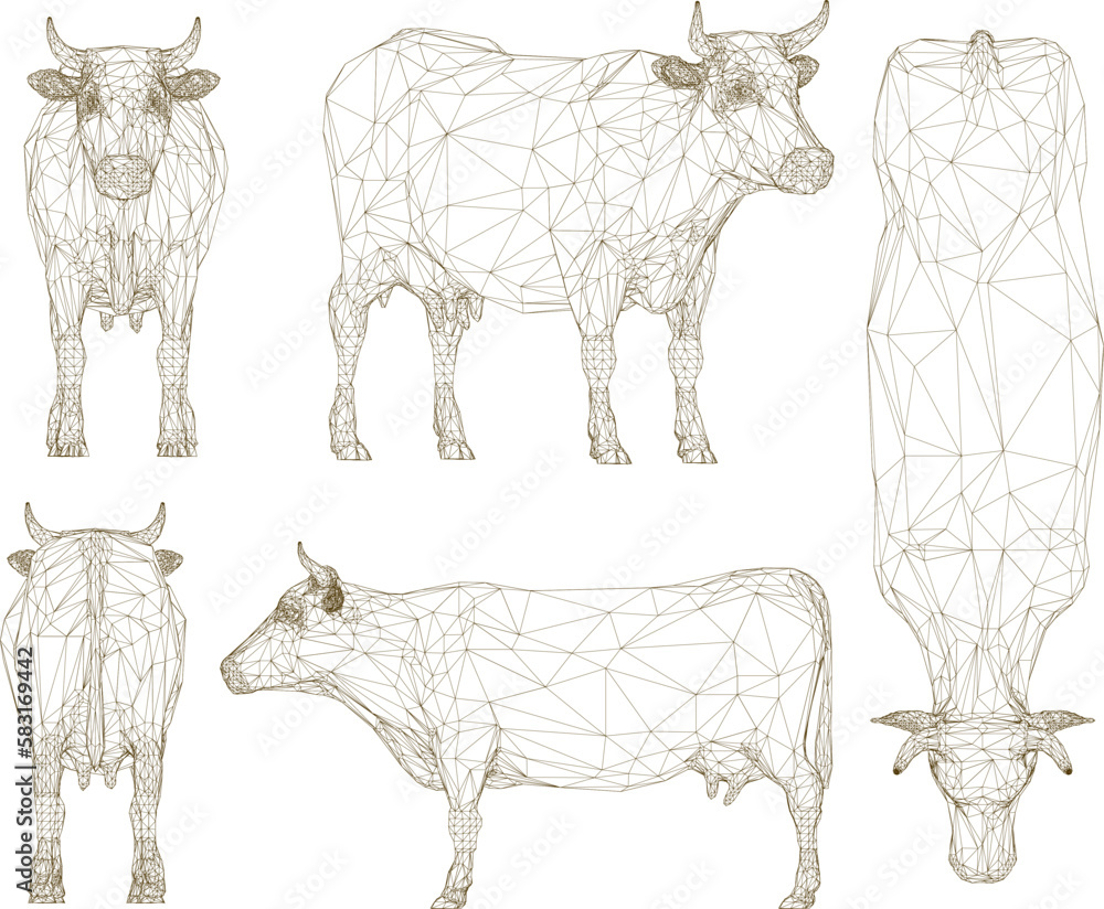 sketch vector illustration of beef cattle from the farm Stock Vector ...