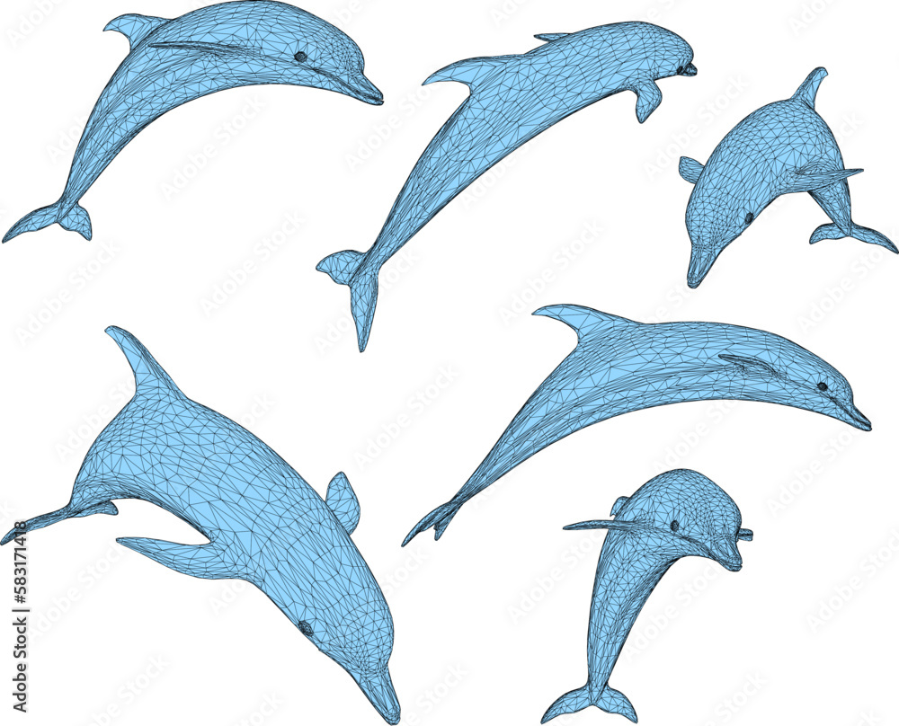 sketch vector illustration of sea dolphin fish Stock Vector | Adobe Stock
