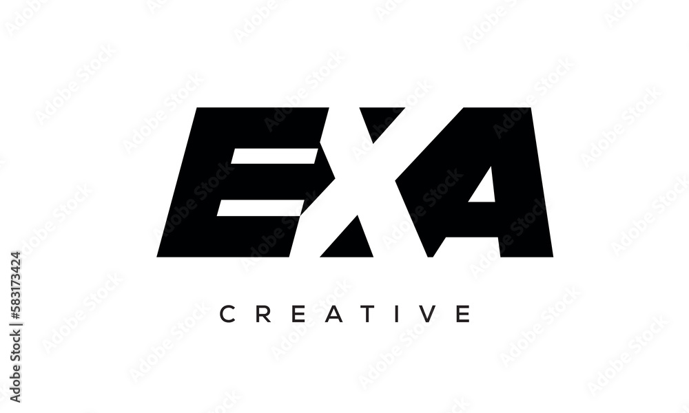 Vetor de EXA letters negative space logo design. creative typography ...