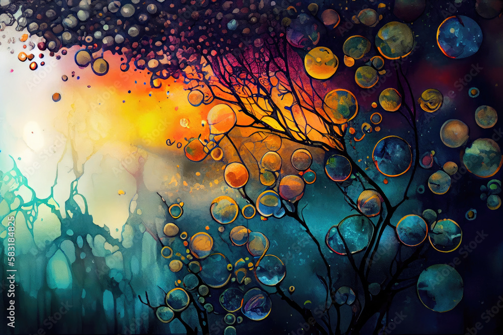 Generative AI coloured background and circles Stock Illustration ...