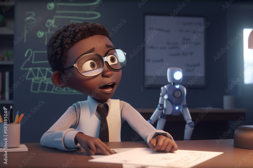 AI Chat Bot Helps Student with Homework. Tutoring with AI Chat Bot. AI ...