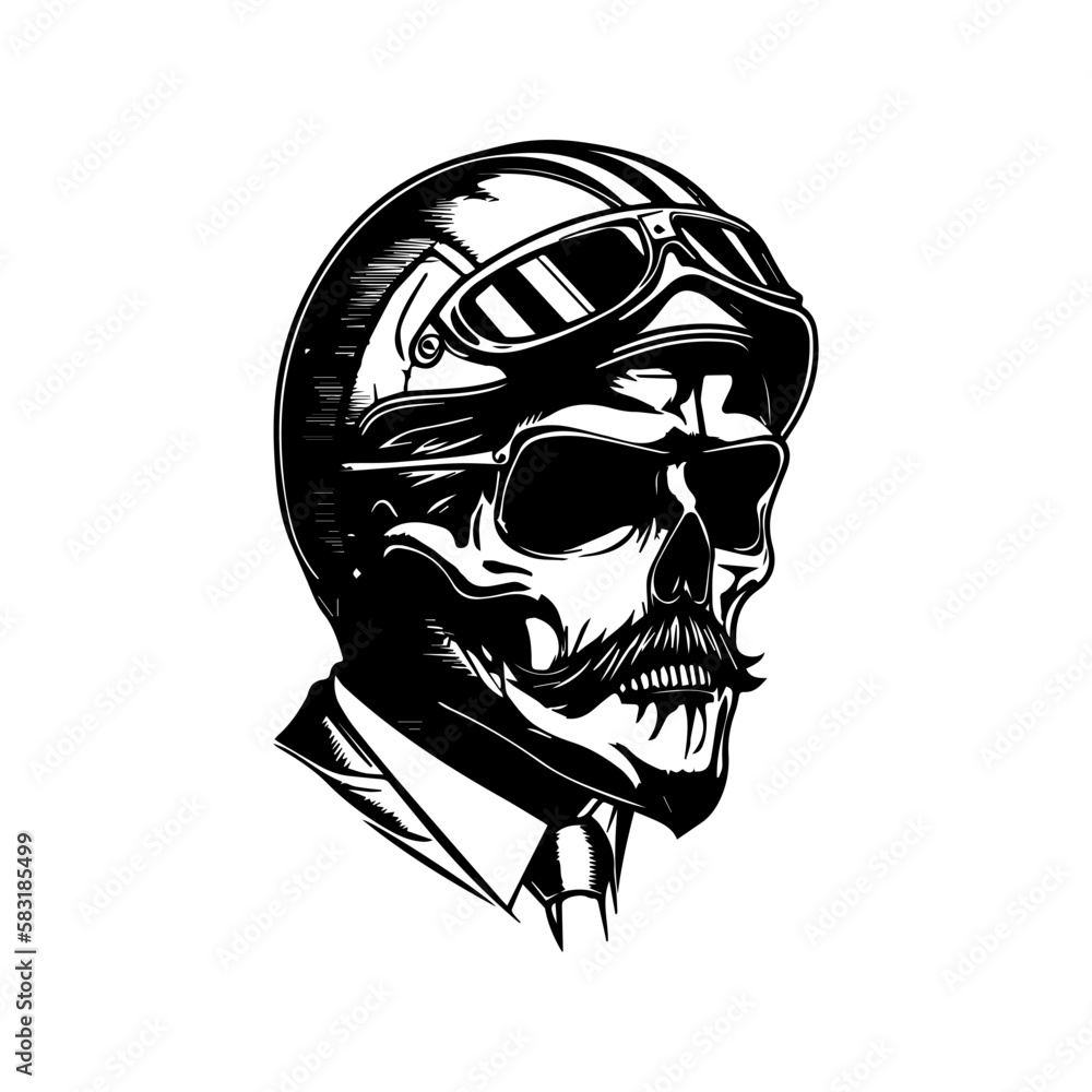 Vetor de Edgy and stylish Hand drawn line art illustration of a chicano ...