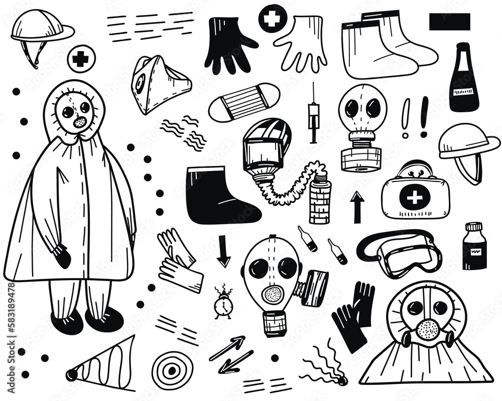 Health protection and care in war elements set. Graphic design concepts ...