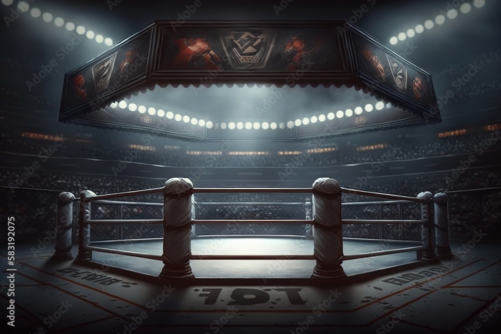 Octagonal ring for fights and competitions in mixed martial arts ...