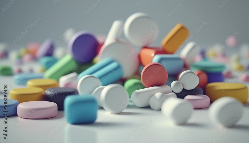 drugs pill tablet medicine close up 3D image Design. Illustration of ...