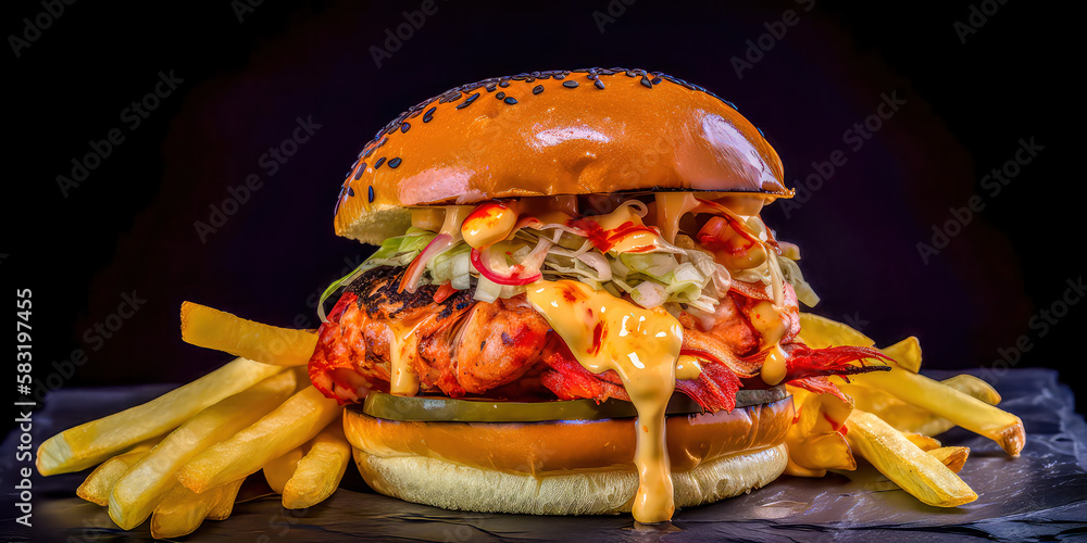 Hamburger Cheeseburge Spezial Delikat Beef Vegie Hummer Shrimps Döner ...