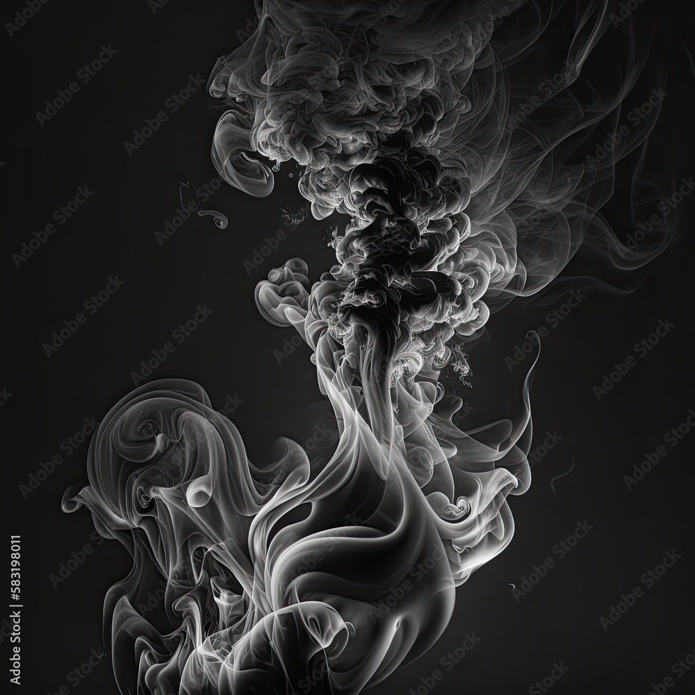 Mysterious Swirling Smoke on a Deep Black Background: Capturing ...