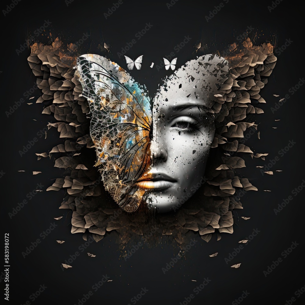 The Spiritual Metamorphosis: A Surreal Illustration of Human Freedom ...