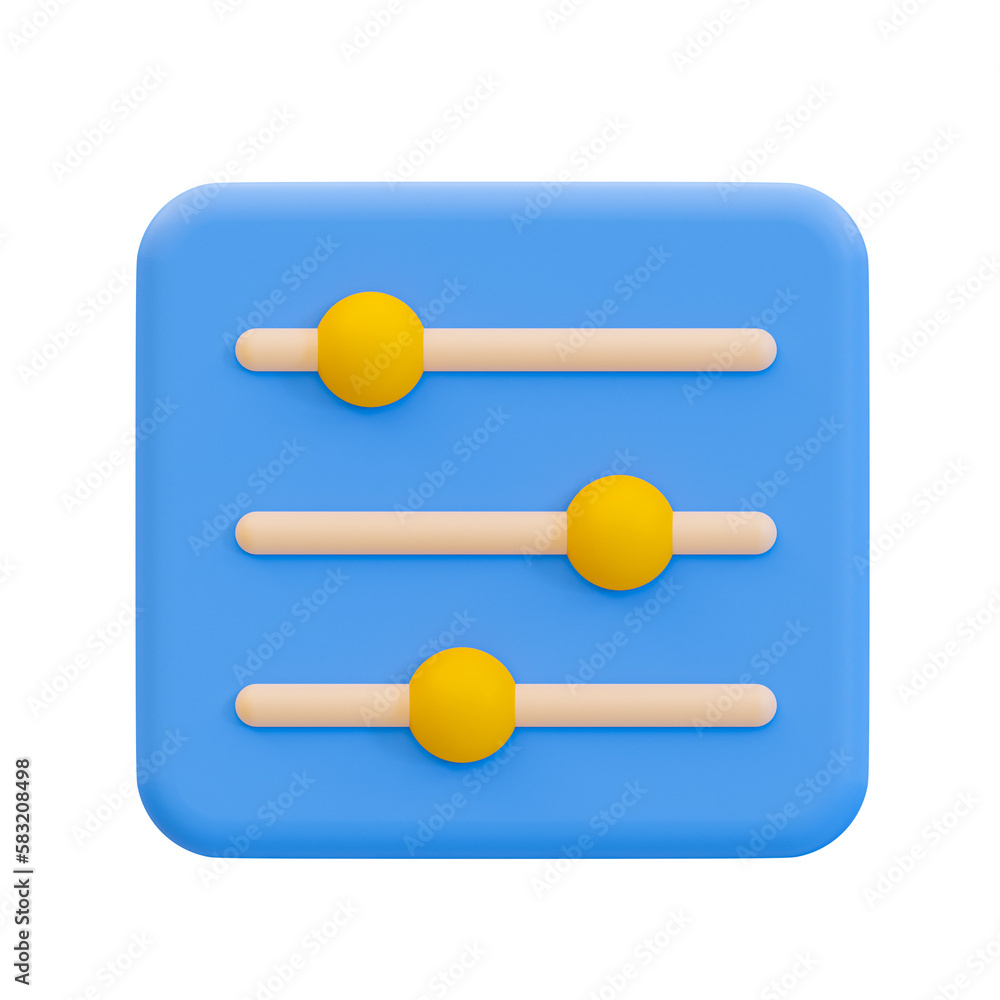 3d minimal settings icon. User configuration icon. Settings and privacy ...