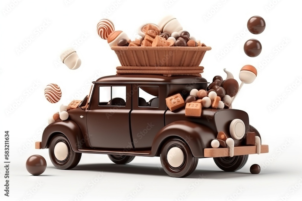 a car filled with lots of different types of candies and lollipops in a ...