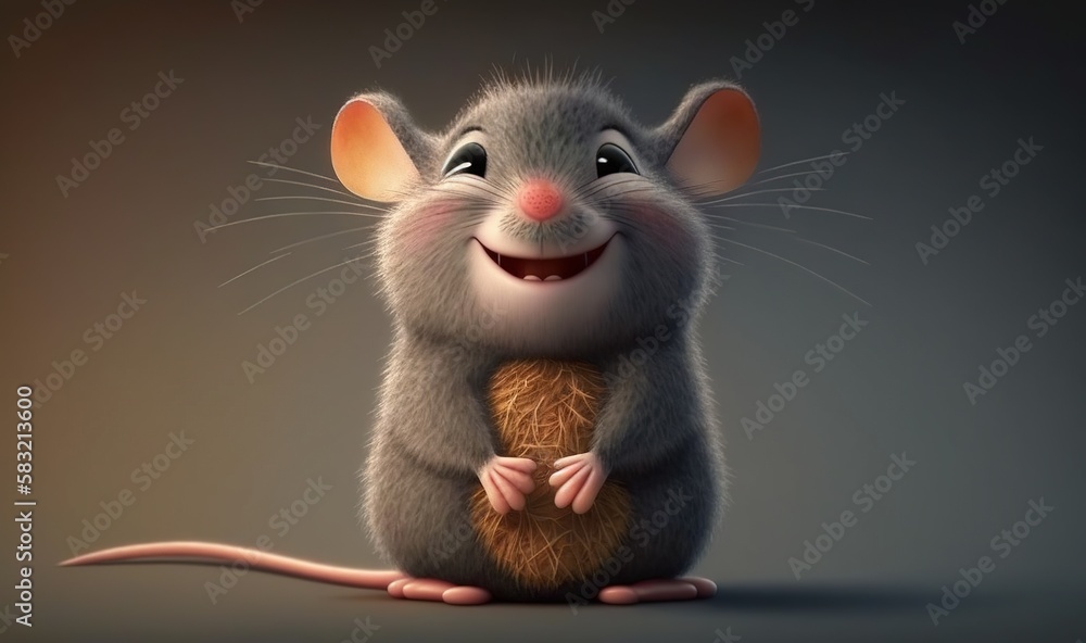 Ilustracja Stock: a cartoon mouse with a big smile on its face and a ...