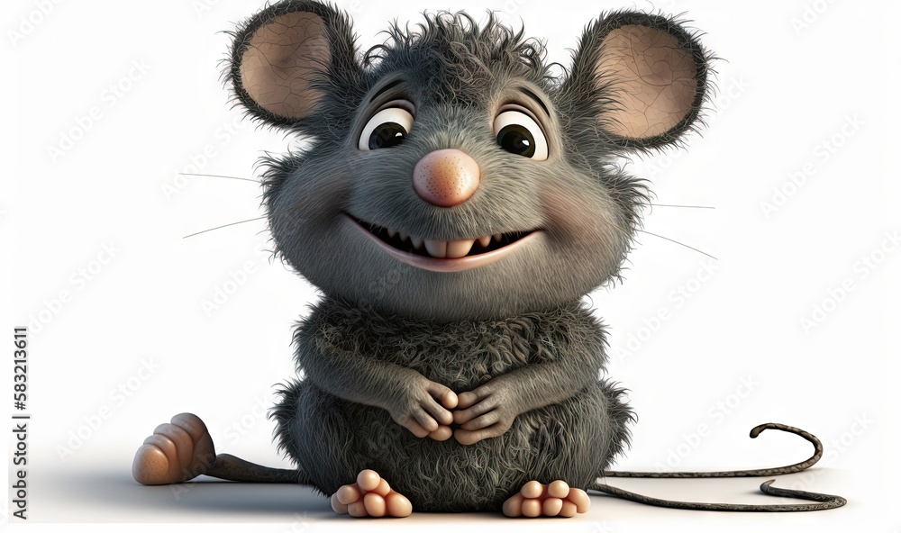 a cartoon mouse sitting on the ground with his hands on his chest and ...