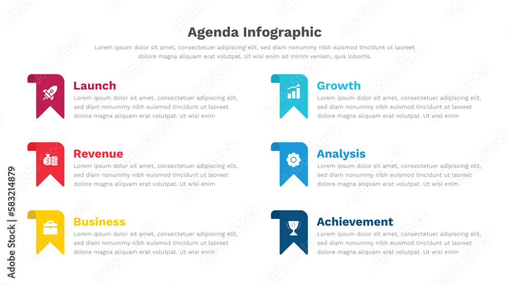 Fully Editable Agenda infographic template Stock Vector | Adobe Stock