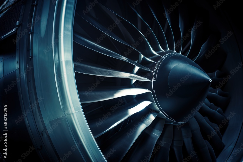 a close up of a jet engine with the blades spinning in the air and the ...