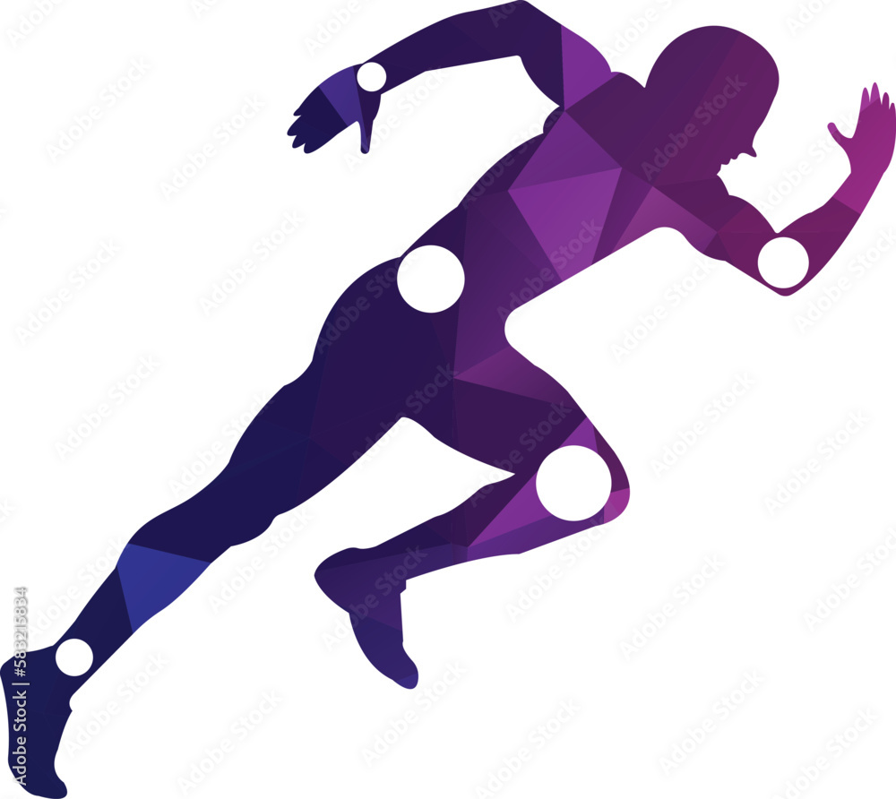 Active man, running silhouette, joint pain symbols, Logo/Icon ...