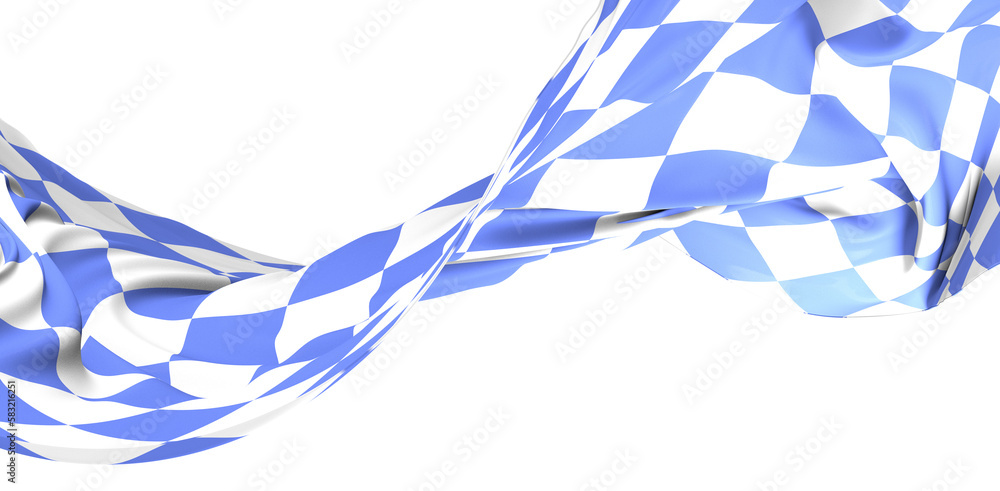 Flag of Bavaria, Germany. 3D rendering illustration of waving sign ...