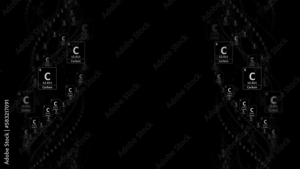 CARBON Molecule Symbol, Chemistry Periodic Table, Animation, Background ...