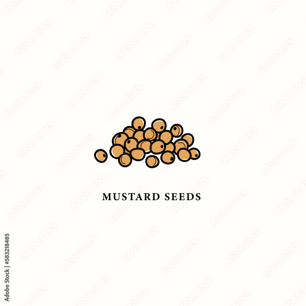 Line art mustard seeds drawing Stock Vector | Adobe Stock