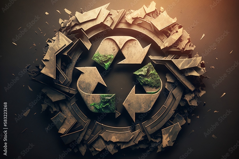 Photo & Art Print themed recycling symbol, generative AI, Waste ...