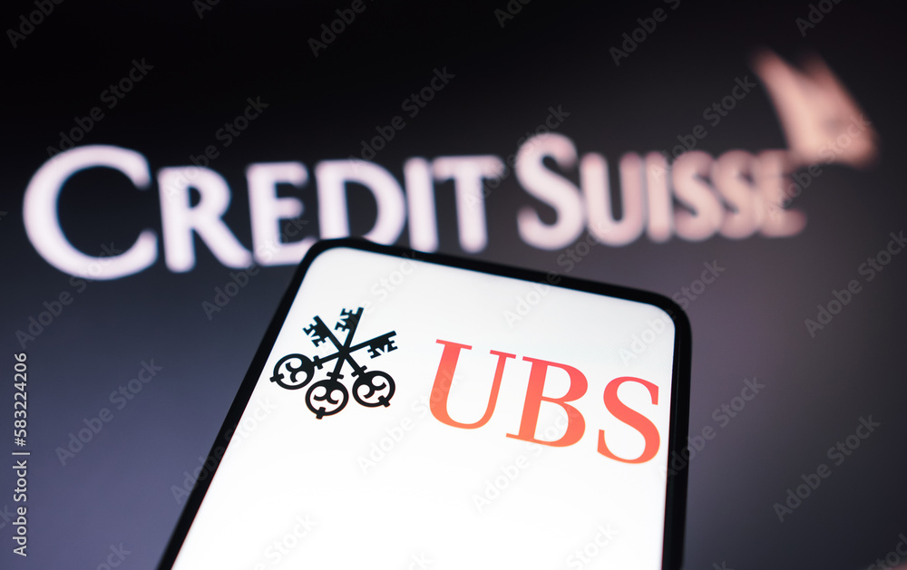 March 20, 2023, Brazil. In this photo illustration the UBS logo seen ...
