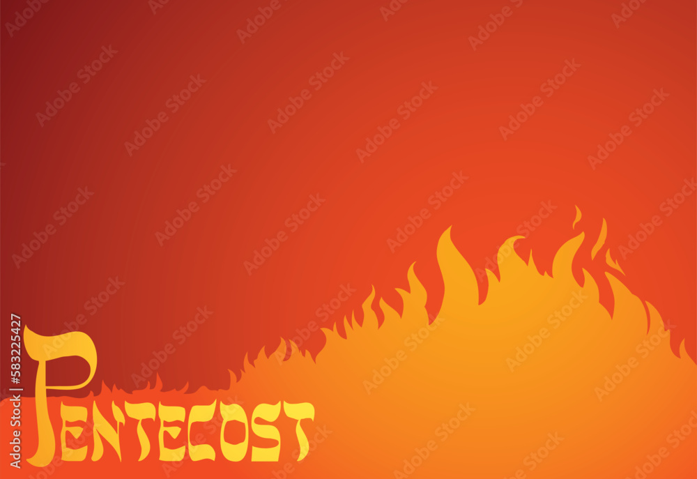 Pentecost sunday. Baptism with the Holy Spirit. Vector drawing icon ...
