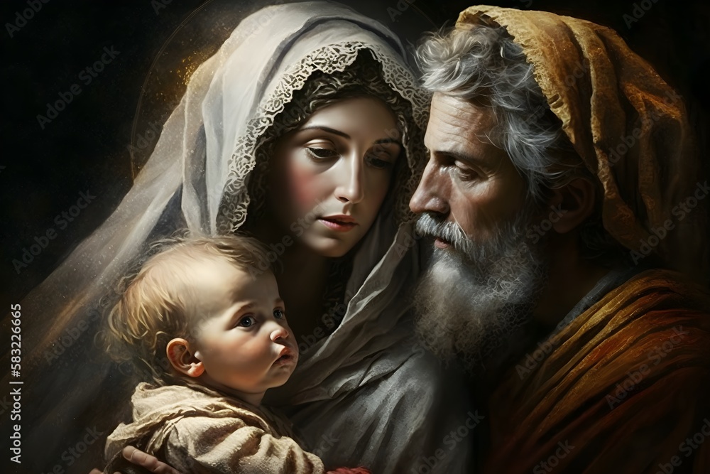 Wallpaper Illustration and background of Jesus, Mary and Joseph, holy ...