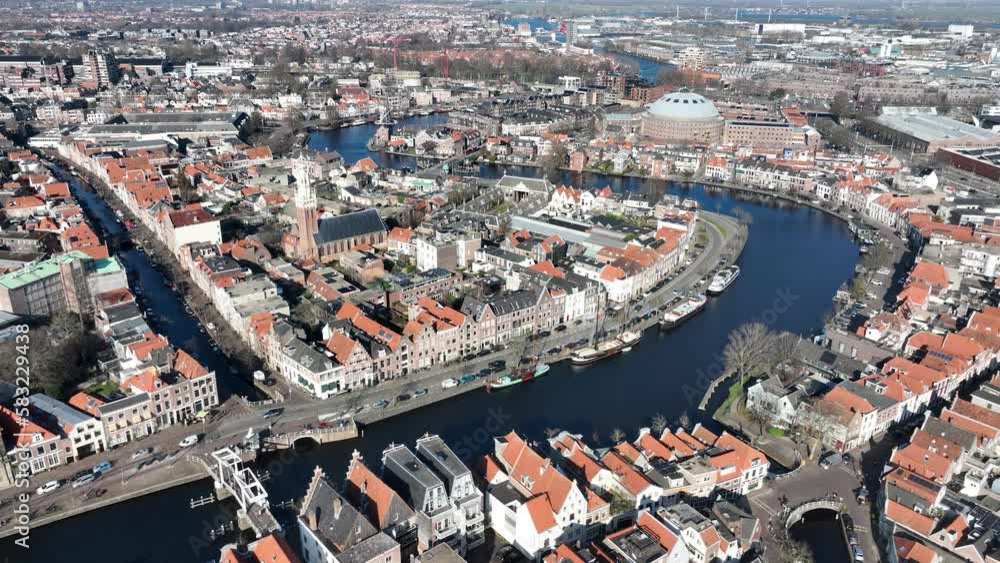 A mesmerizing bird's-eye view of Haarlem's iconic landmarks, captured ...