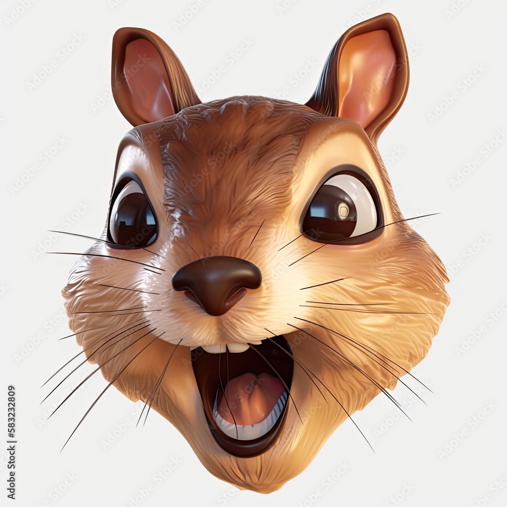 Squirrel Shocked Facial Expression On Blank Background Generative AI ...