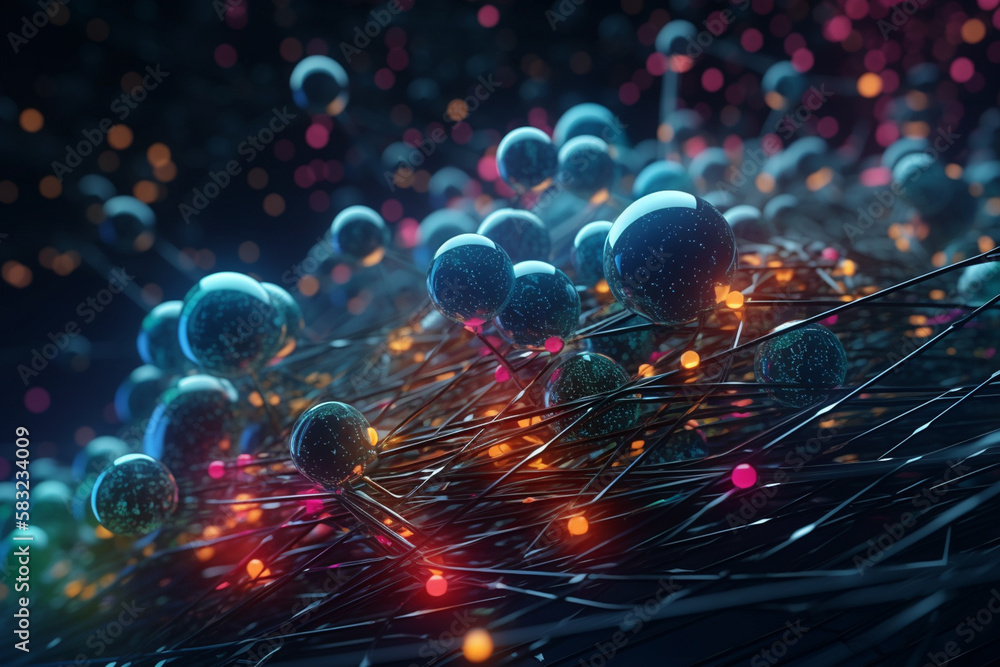 Abstract Connected Dots And Lines Concept Of Ai Technology Motion Of