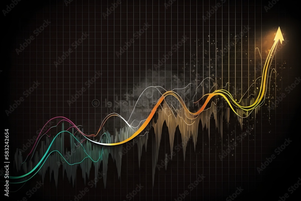 Wallpaper Illustration and background of a graph, showing the growth ...