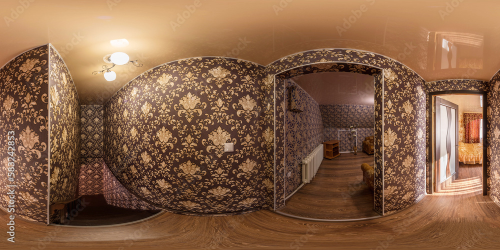 Full 360 hdri panorama view in bedroom room in luxury elite vip ...