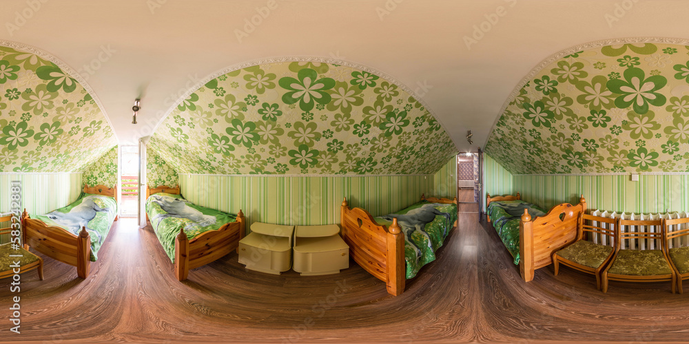 Full 360 hdri panorama view in bedroom room in luxury elite vip ...