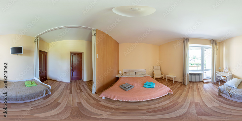 Full 360 hdri panorama view in bedroom room in luxury elite vip ...