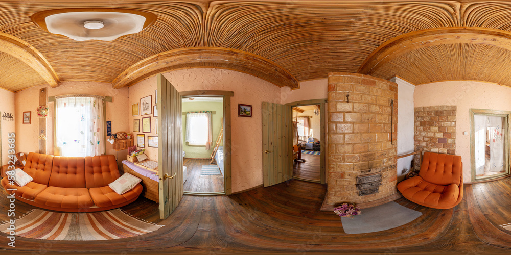 Full 360 hdri panorama view in bedroom room in luxury elite vip ...