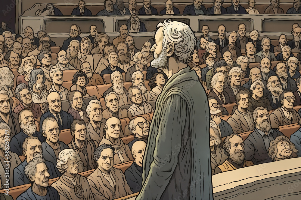 greek_philosopher_auditorium_crowded_columns Stock Illustration | Adobe ...