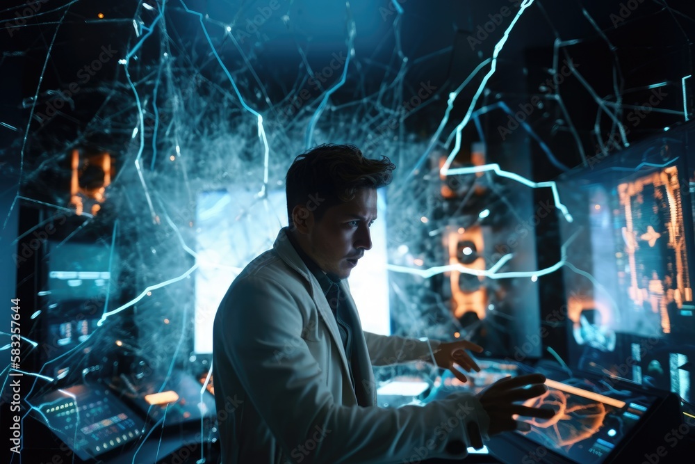 AI breaks out and infects man, AI becomes alive, created with ...