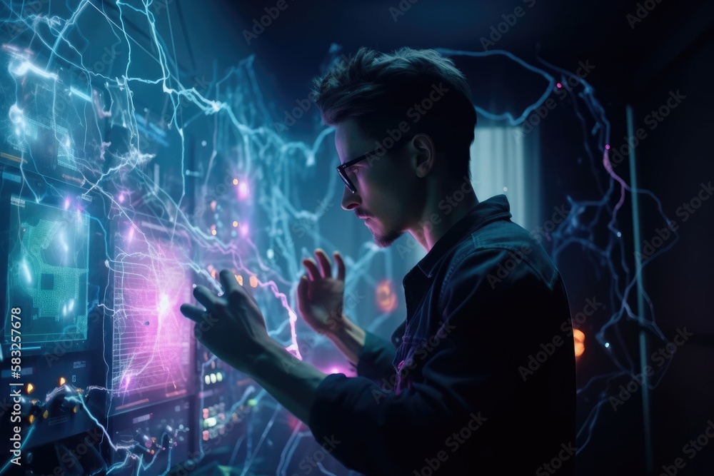 AI breaks out and infects man, AI becomes alive, created with ...